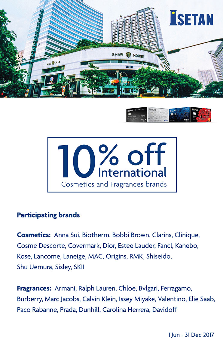 10% off International Cosmetics and Fragrances brands