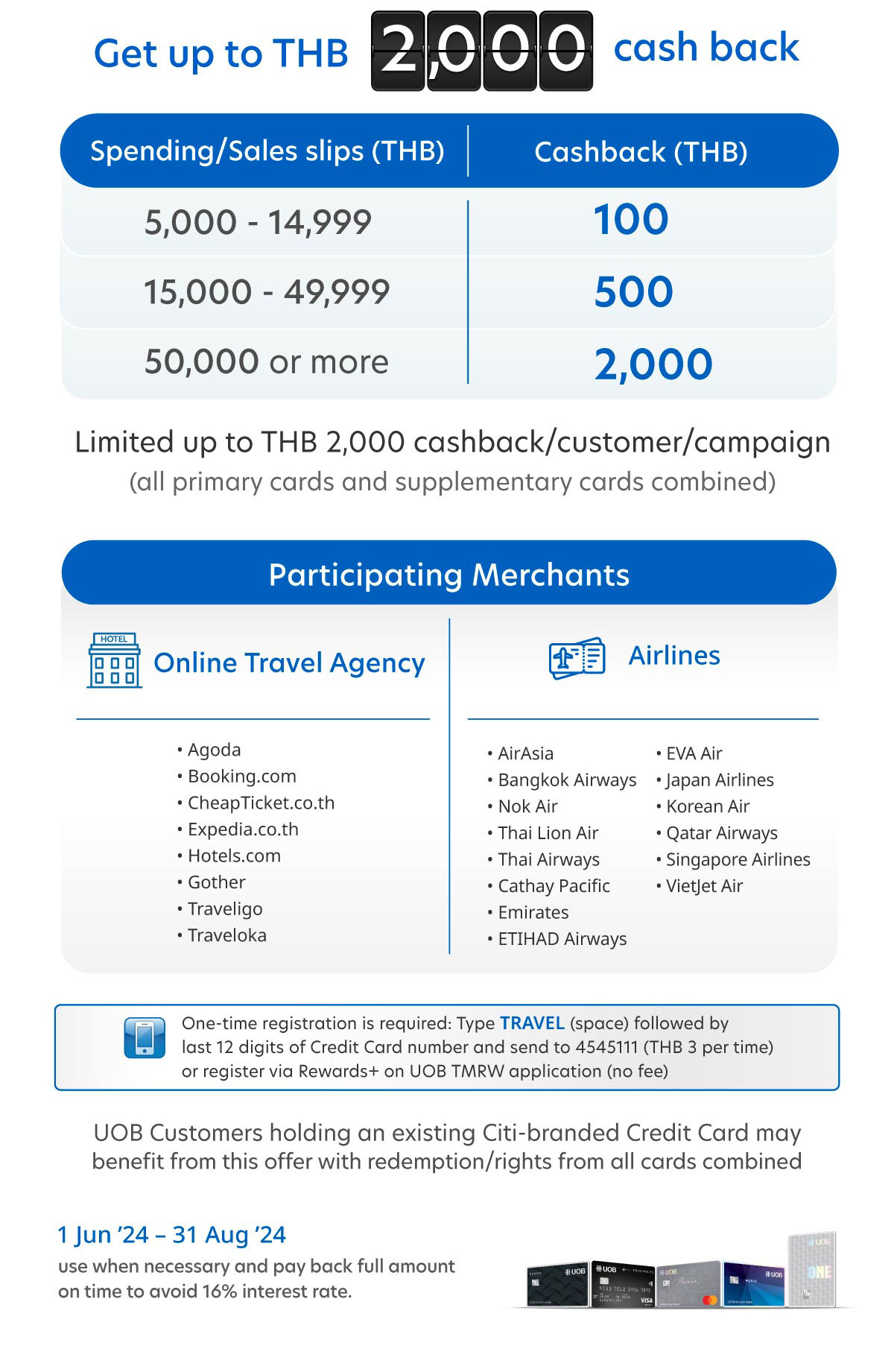 Get up to THB 2,000 cashback when booking air tickets or participating ...