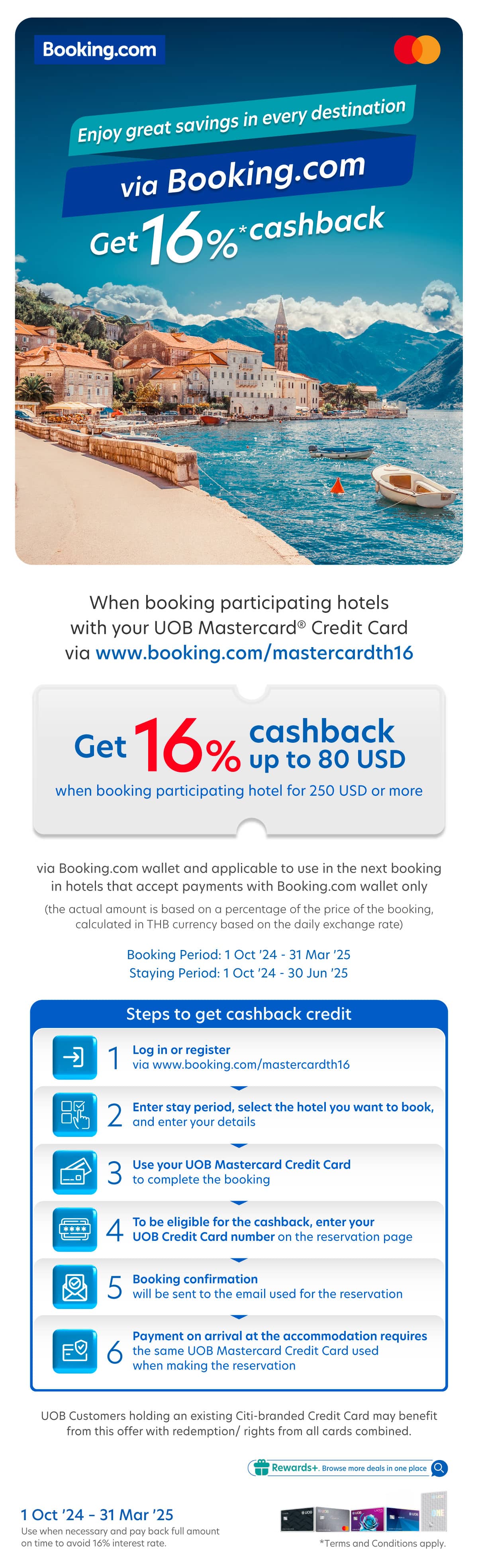 Get 16% cashback when booking hotel with UOB Mastercard Credit Card via ...