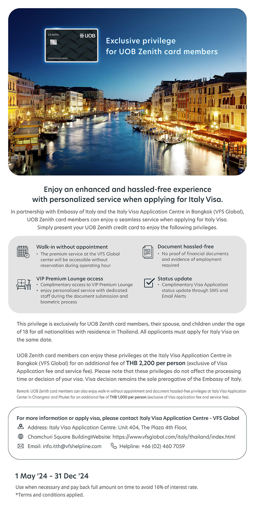 Exclusive privilege for UOB Zenith card members