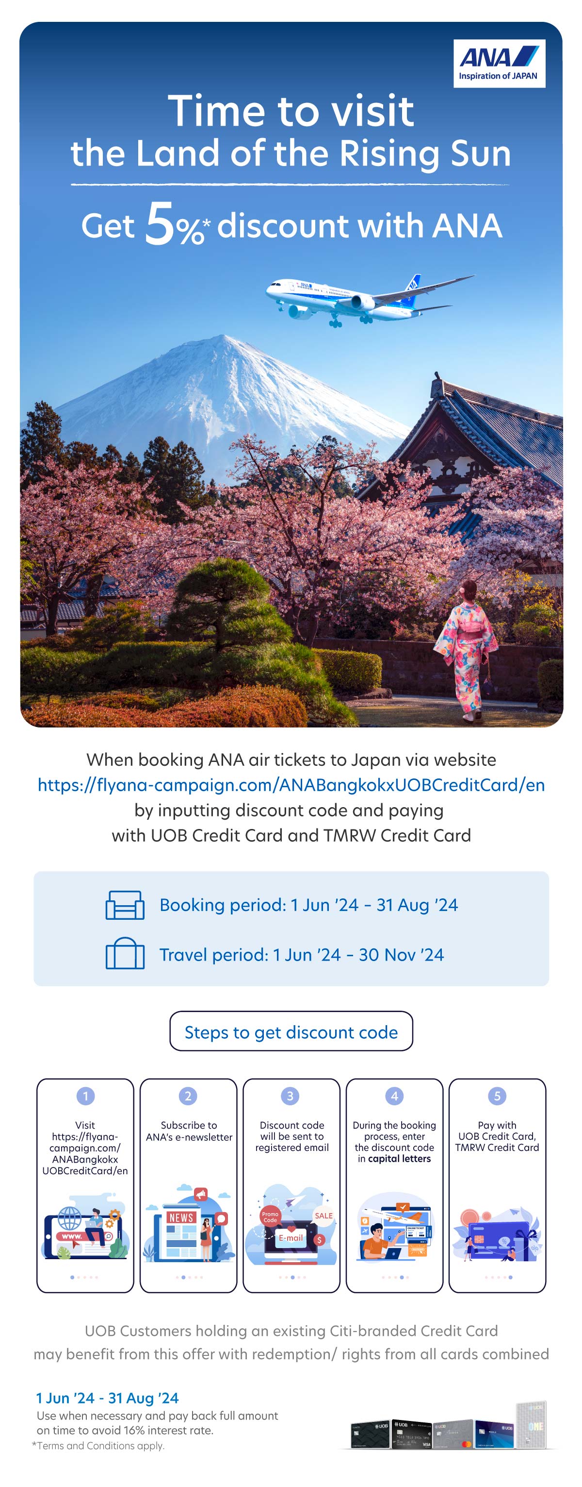 Get 5% discount when booking air tickets to Japan with ANA by paying ...